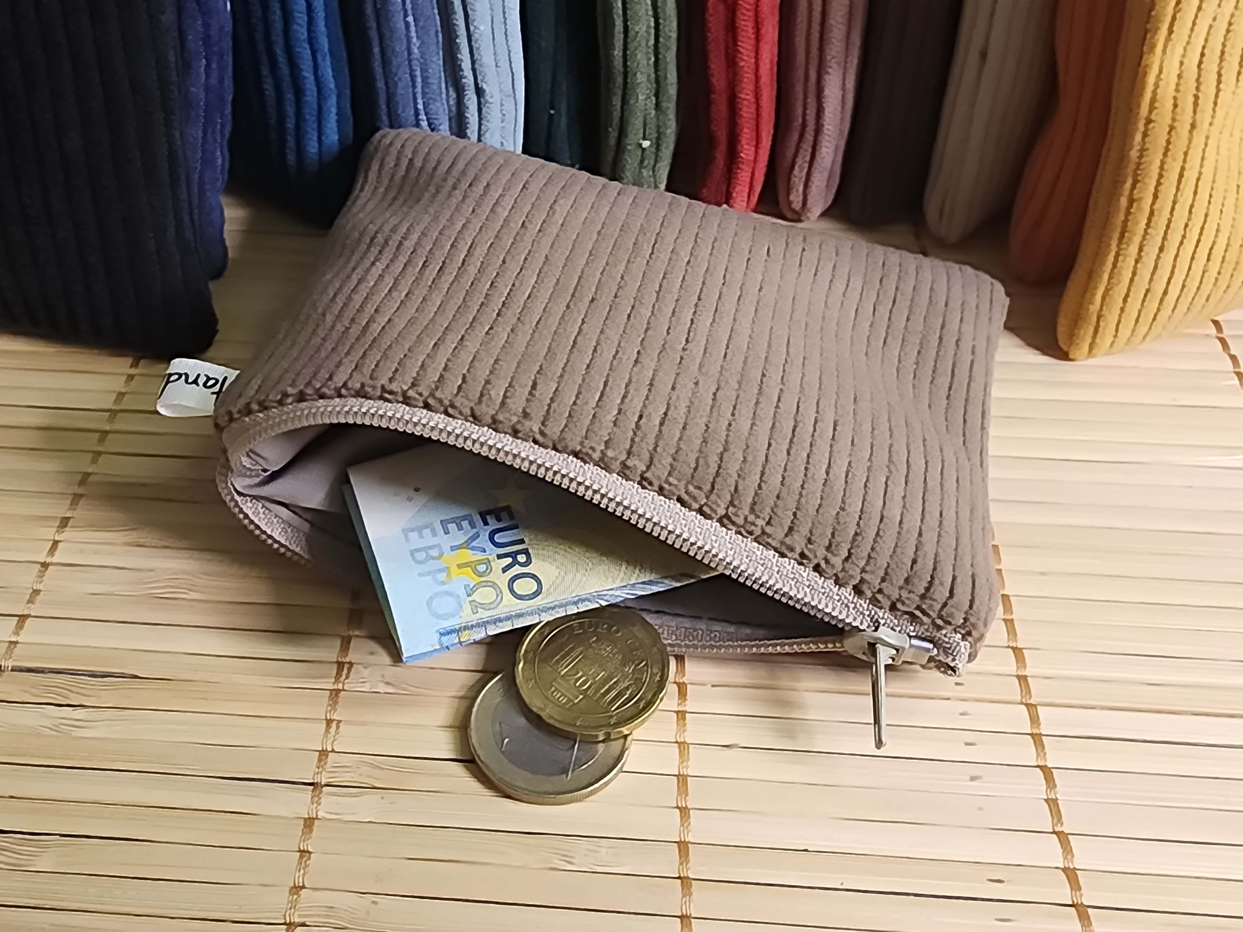 Porte monnaie velours côtelé petite pochette en velours porte carte ...